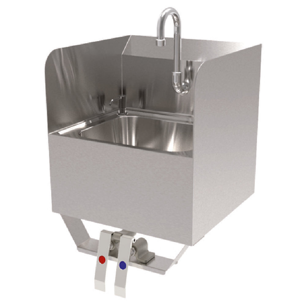 GSW USA HS-1615KS 15-3/4 Inch Wall Mount Hand Sink Knee Operated Stain ...