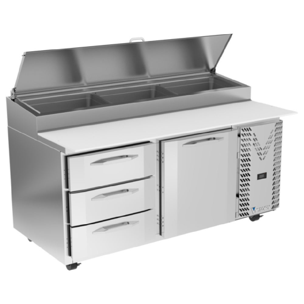 Victory VPPD67HC-3 - 67 Inch Pizza Prep Table – 20.68 cu ft ...