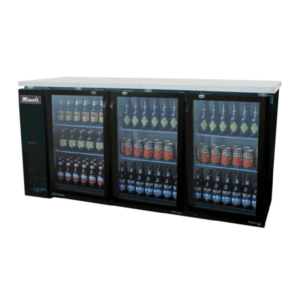 Migali Industries C-BB72G-HC - 72 Inch Back Bar Cabinet – Three-section ...