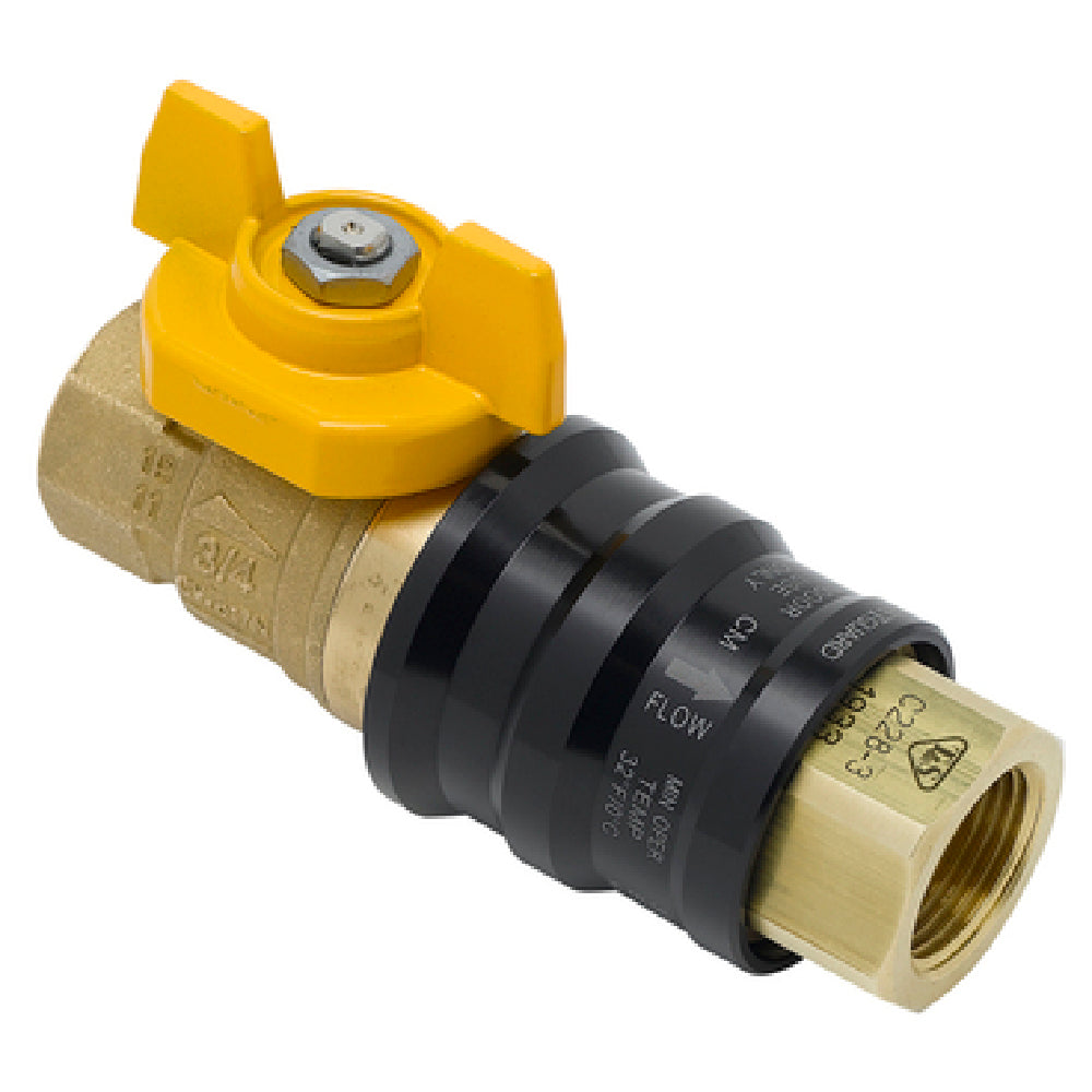T&S Brass AG-9C 1/2 Inch NPT gas valve with Safe-T-Guard quick disconn ...