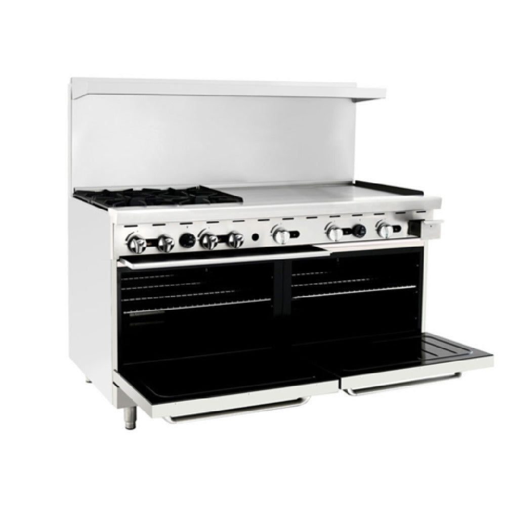 Atosa AGR-4B36GR-LP 60 Inch CookRite Range Gas 4 Burner 221000 BTU wit ...