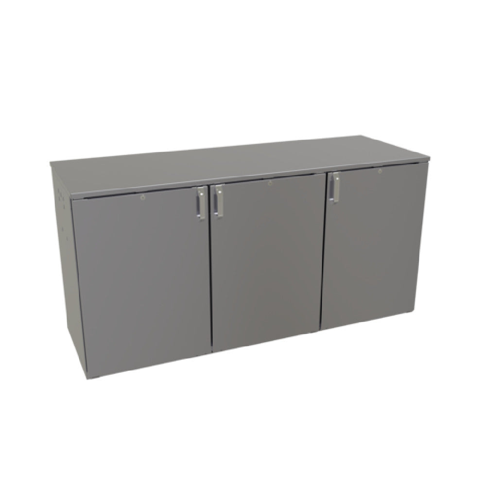 Glastender CP1RB72 72 Inch Pass-thru Back Bar Cabinet with Three Secti ...