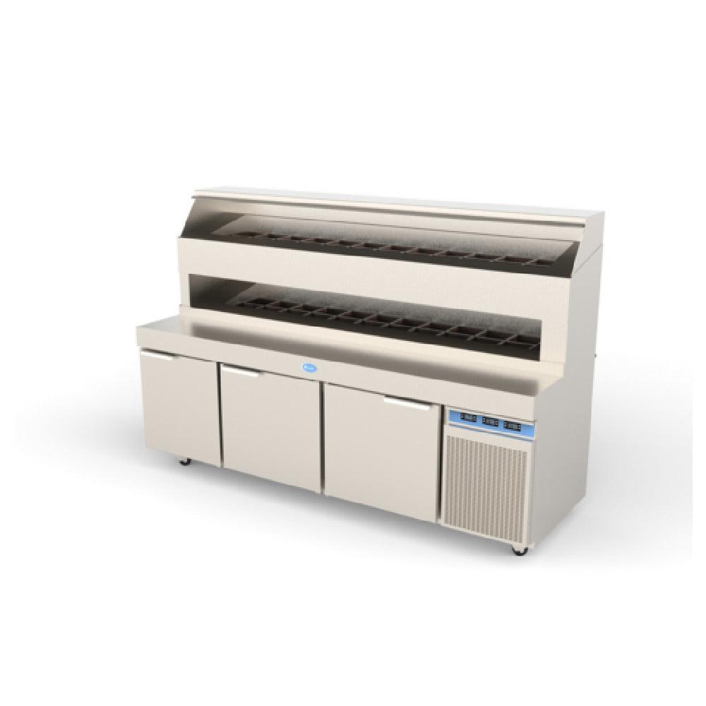 Randell 8396D-290 - 96 Inch Refrigerated Prep Table – 25 Pan Capacity ...