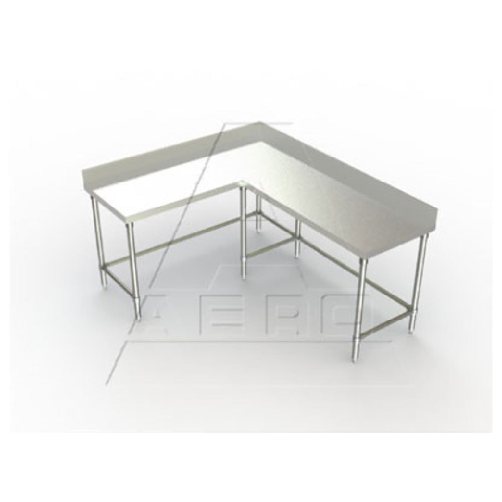 AERO Manufacturing 3TCBX-6096 96 Inch L-Shaped Corner Table with 4 Inc ...