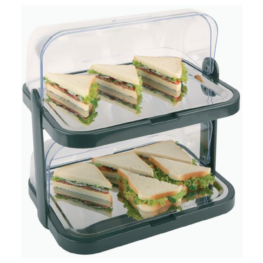 Libbey APS 09204 17 Inch 2 Tier Buffet Roll Top Display Case Stainless ...