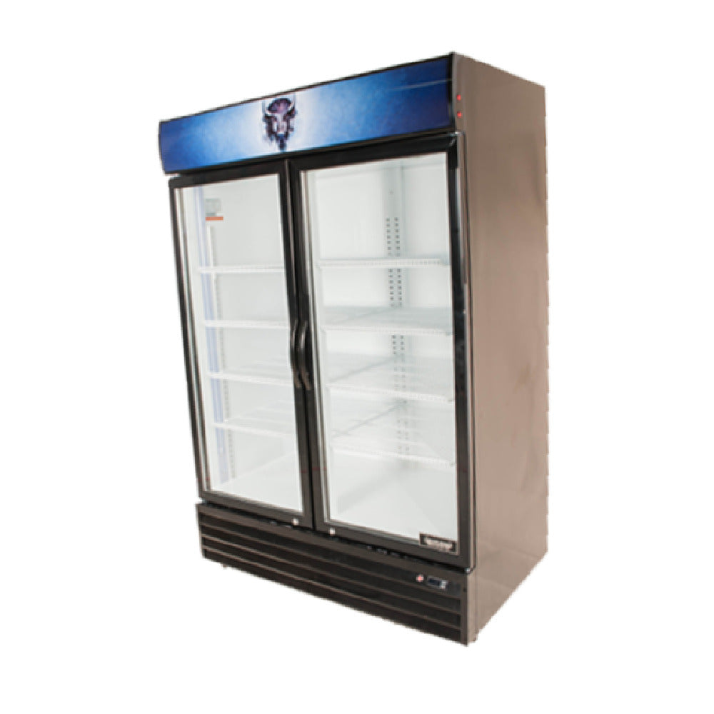 Bison BGM-49 52 Inch Reach-In Glass Door Refrigerator 48 Cu Ft 2 Secti ...