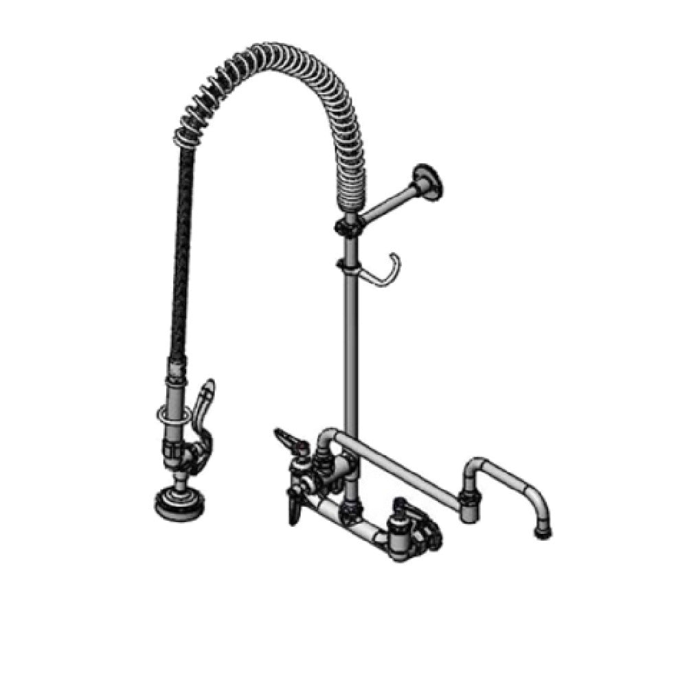 T&S Brass B-0133-18DJ-CRB 8 Inch EasyInstall Pre-Rinse Unit Stainless ...
