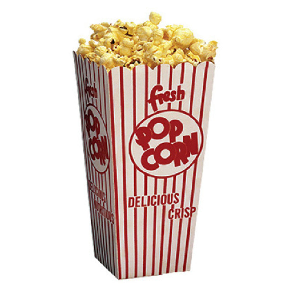Winco 41047CS 1.25 Oz. Popcorn Scoop Box Red and White Striped Design ...