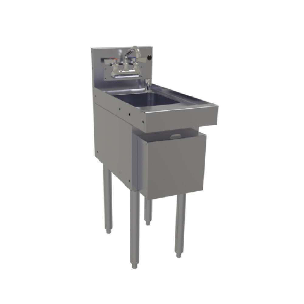 Glastender HSB-12-AD 12 Inch Underbar Hand Sink Unit Free Standing Sta ...