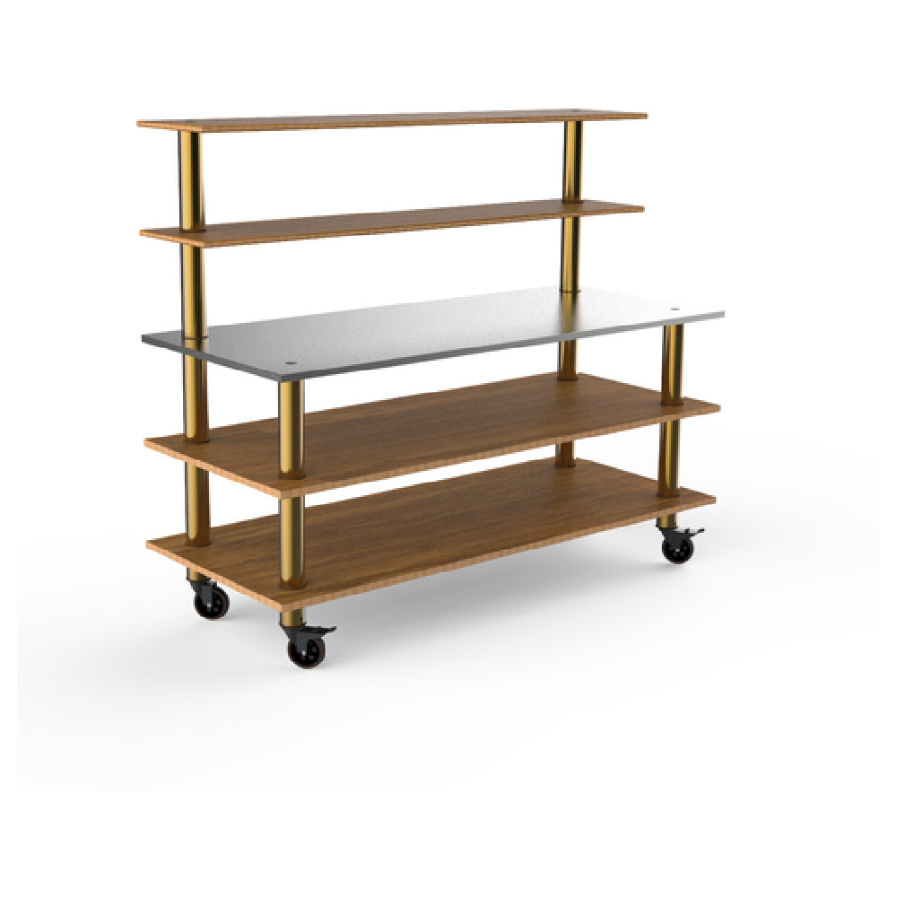 Steelite MGCMLC02BBXW 71 Inch Modular Back Bar Station 3-tier Bamboo F ...