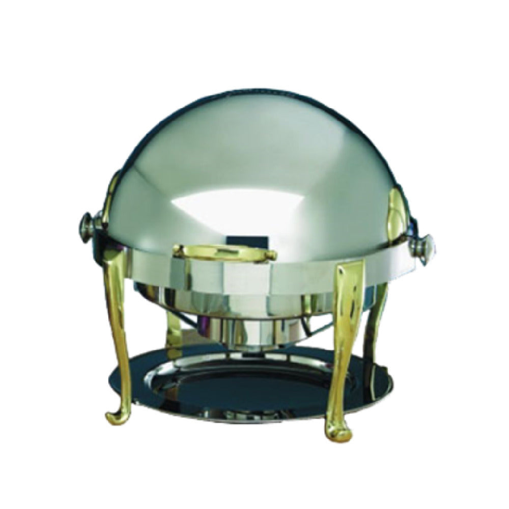 Bon Chef 19000 2 Gallon Round Chafer with Dripless Water Pan and Brass ...